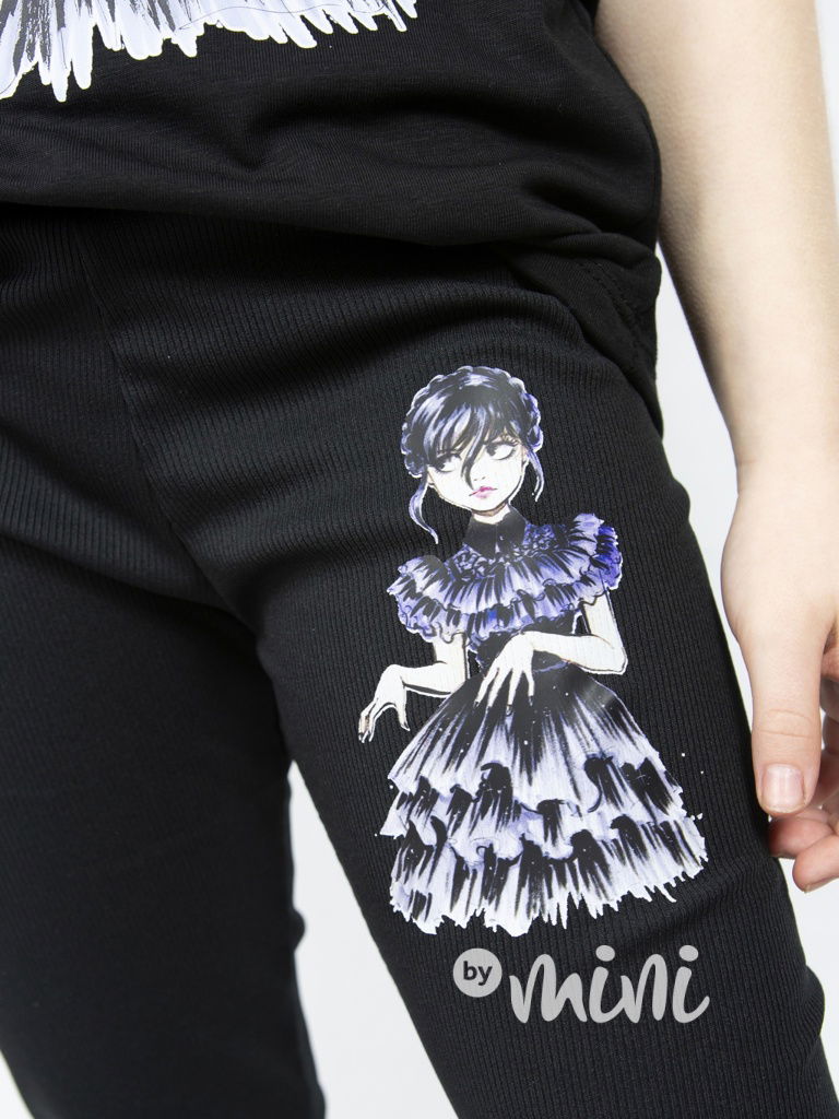 Wednesday dance žebrované legíny - Skladem | ByMini.cz