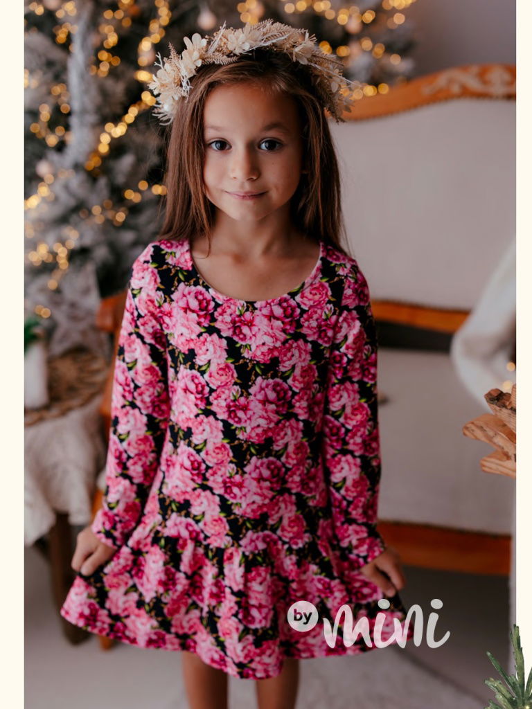 Lily Grey premium šaty pivoňky - Skladem | ByMini.cz