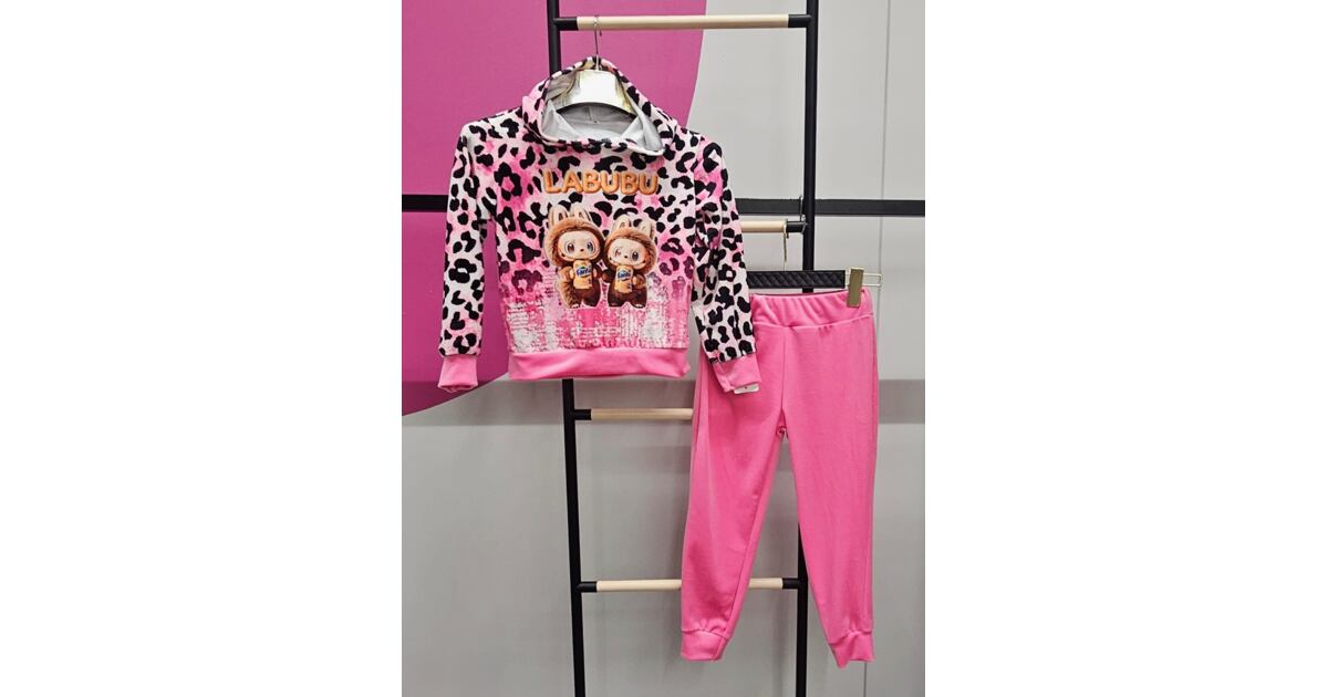 Labubu & Fanta soft velur souprava pink - Skladem | ByMini.cz