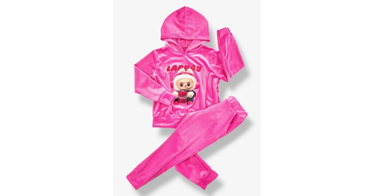 Labubu & Coca Cola soft velur souprava pink - Skladem | ByMini.cz