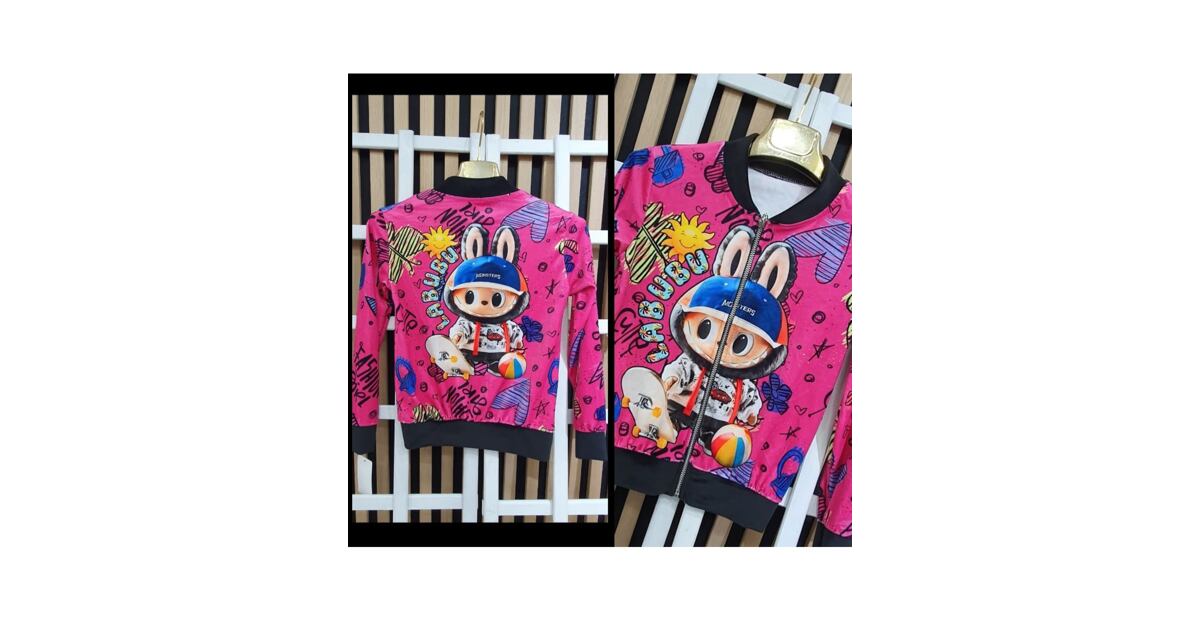 Labubu soft velur mikina COOL pink - Skladem | ByMini.cz