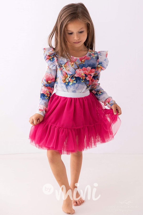 Malinová maxi tutu tyl sukně Lily Grey - Skladem | ByMini.cz