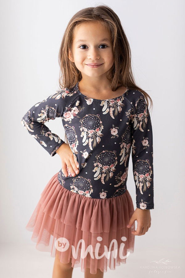 Lily Grey šaty s tylem lapače snů - Skladem | ByMini.cz