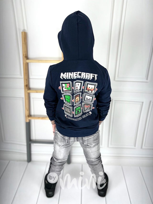Minecraft mikina tmavě modrá - Skladem | ByMini.cz
