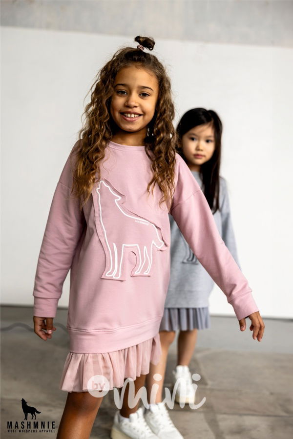 Mash Mnie mikinové šaty Wolf pink - Skladem | ByMini.cz